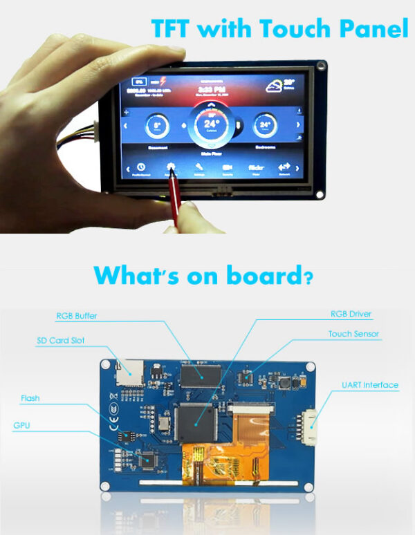 Nextion 3.2″ Enhanced TFT Intelligent Programmable LCD Touch Display ...