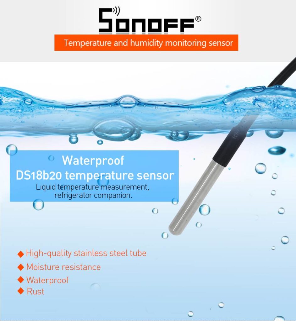 Ds18b20 Waterproof Temperature Sensor For Sonoff Th10 And Th16 505018 3d Printing Sonoff 