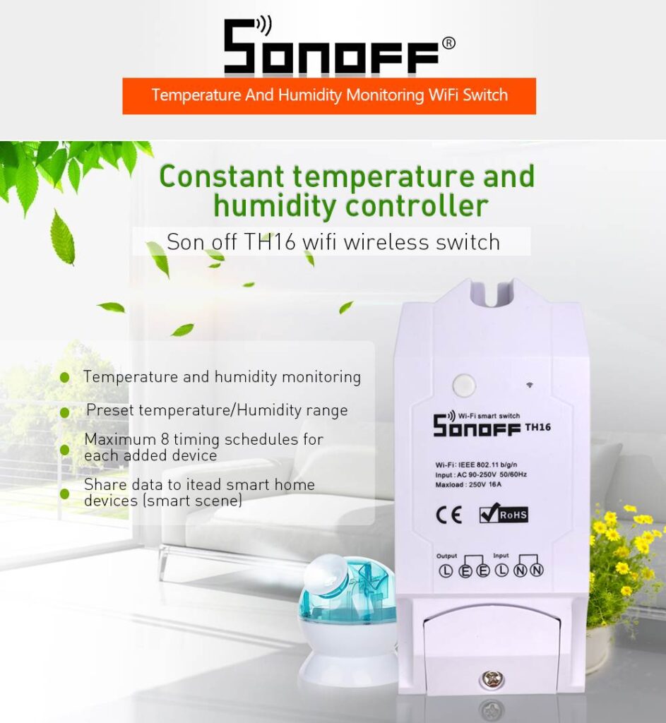 Sonoff TH16 : 16A Temperature And Humidity Monitoring WiFi Smart Switch - 505011 - 3D Printing ...