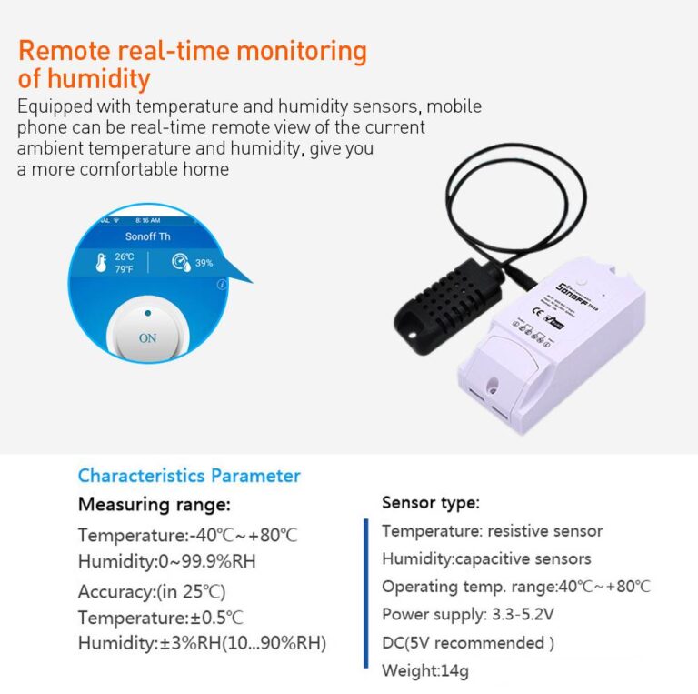 Sonoff Temperature And Humidity Monitoring WiFi Smart Switch Bundle ...