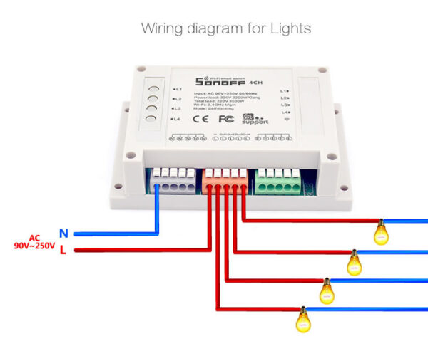Sonoff 4CH R2 WiFi Smart Switch - 505003 - 3D Printing Sonoff Raspberry Pi Arduino Sensor ...