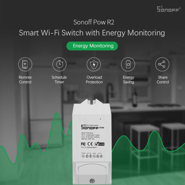 Sonoff Pow R2 : 15A Power Consumption Monitoring WiFi Smart Switch ...