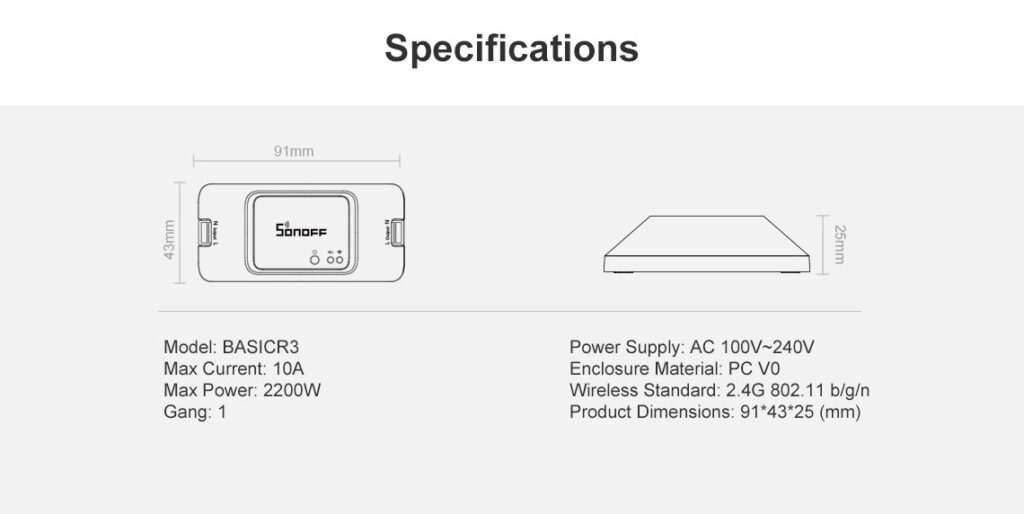 Sonoff Basic R2 & R3 WiFi Wireless Smart Switch - 505001 - 3D Printing ...